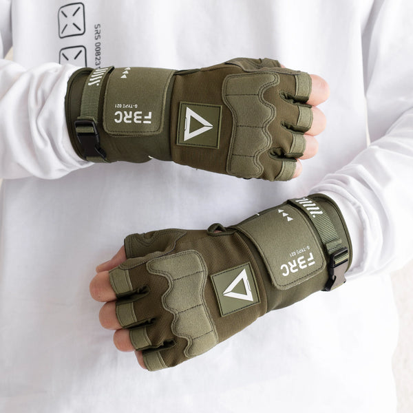 G-Type 021 M-Green Gauntlet Gloves - Fabric of the Universe