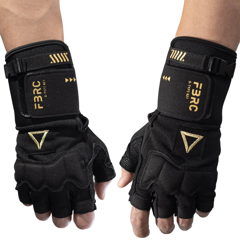 G-Type 021 Black Gold Gauntlet Gloves - Fabric of the Universe