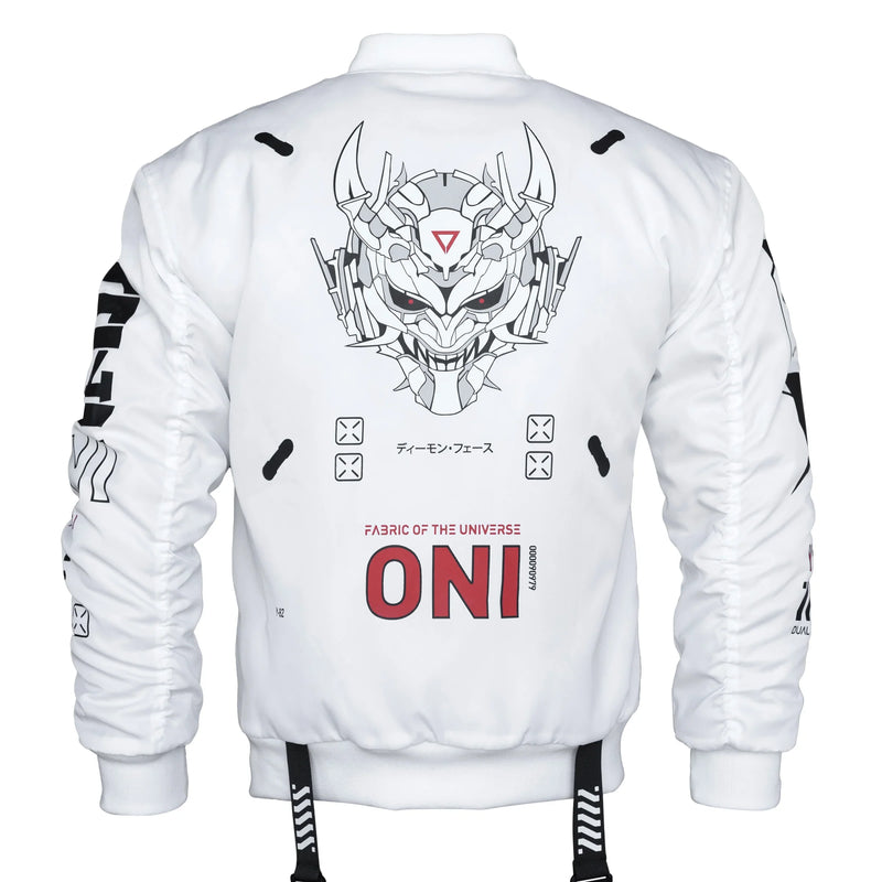 ONI White Bomber Jacket - Fabric of the Universe