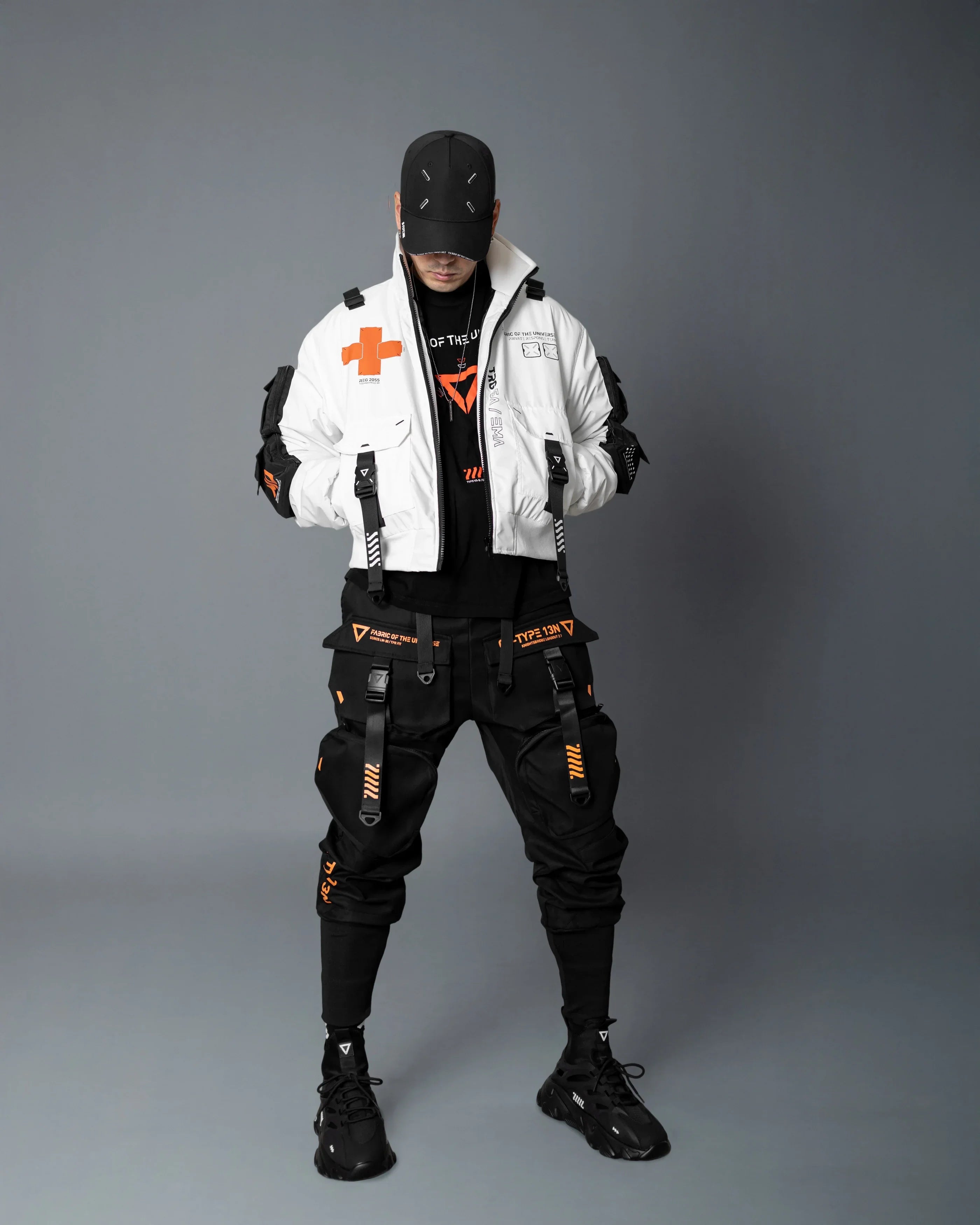 Medic White Short Bomber Jacket - Fabric of the Universe