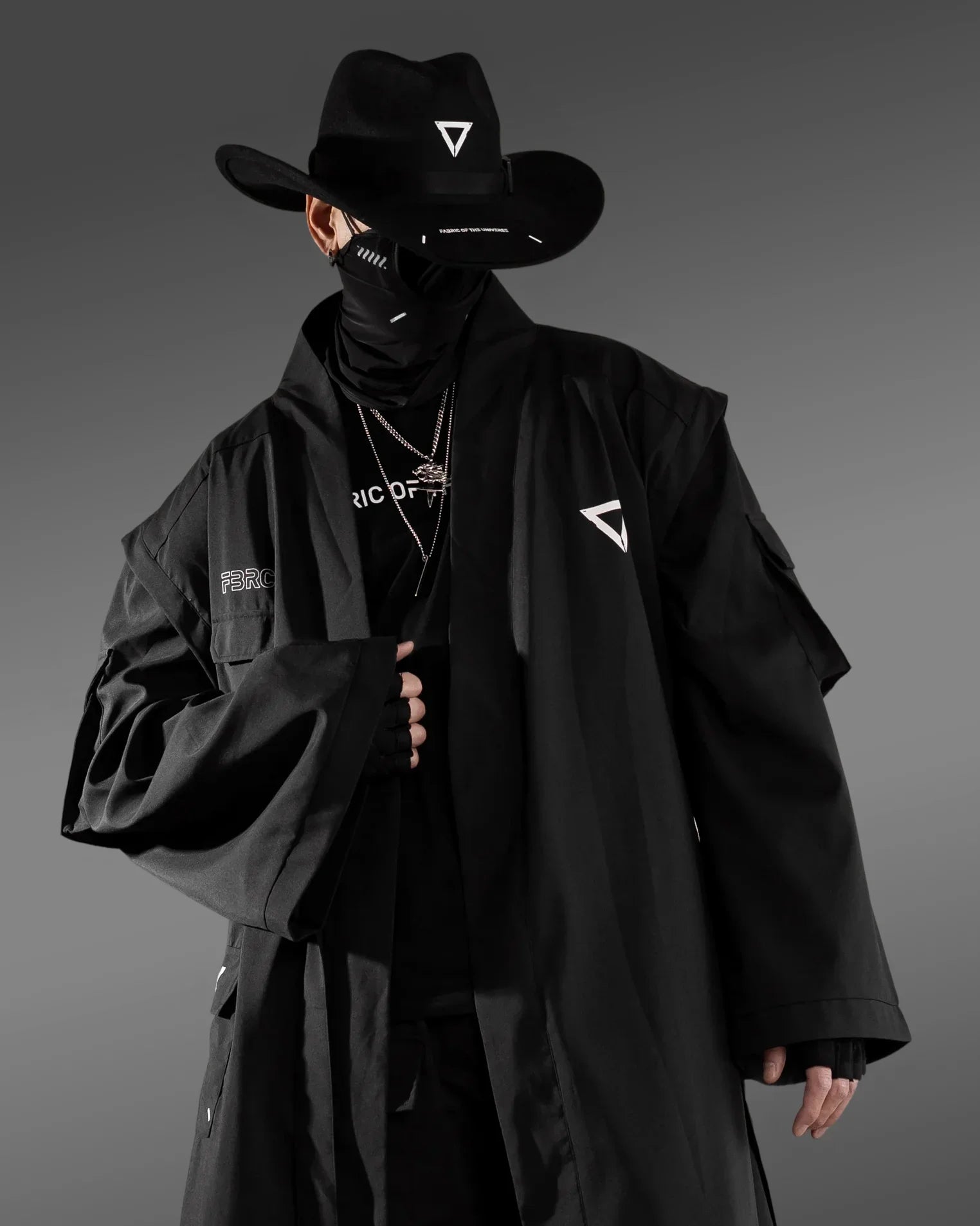 Kimo-Type 550 Black Long Kimono - Fabric of the Universe