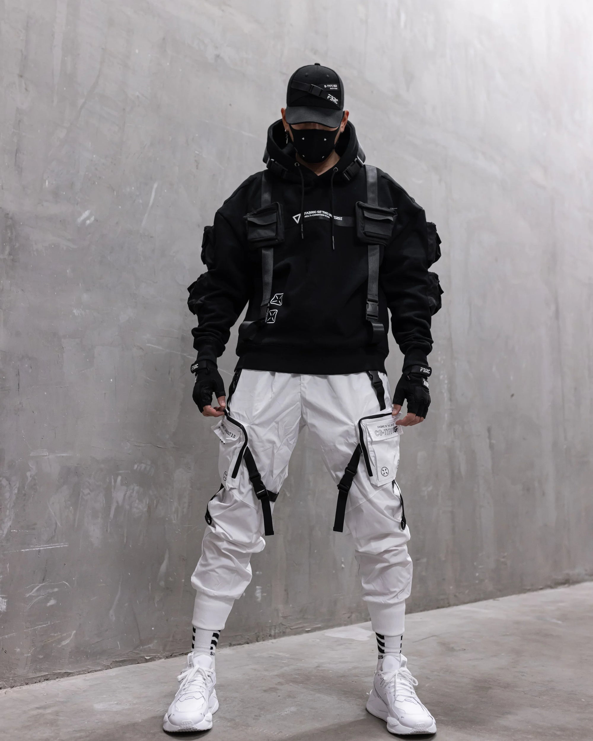 CG-Type 10F White Cargo Pants - Fabric of the Universe
