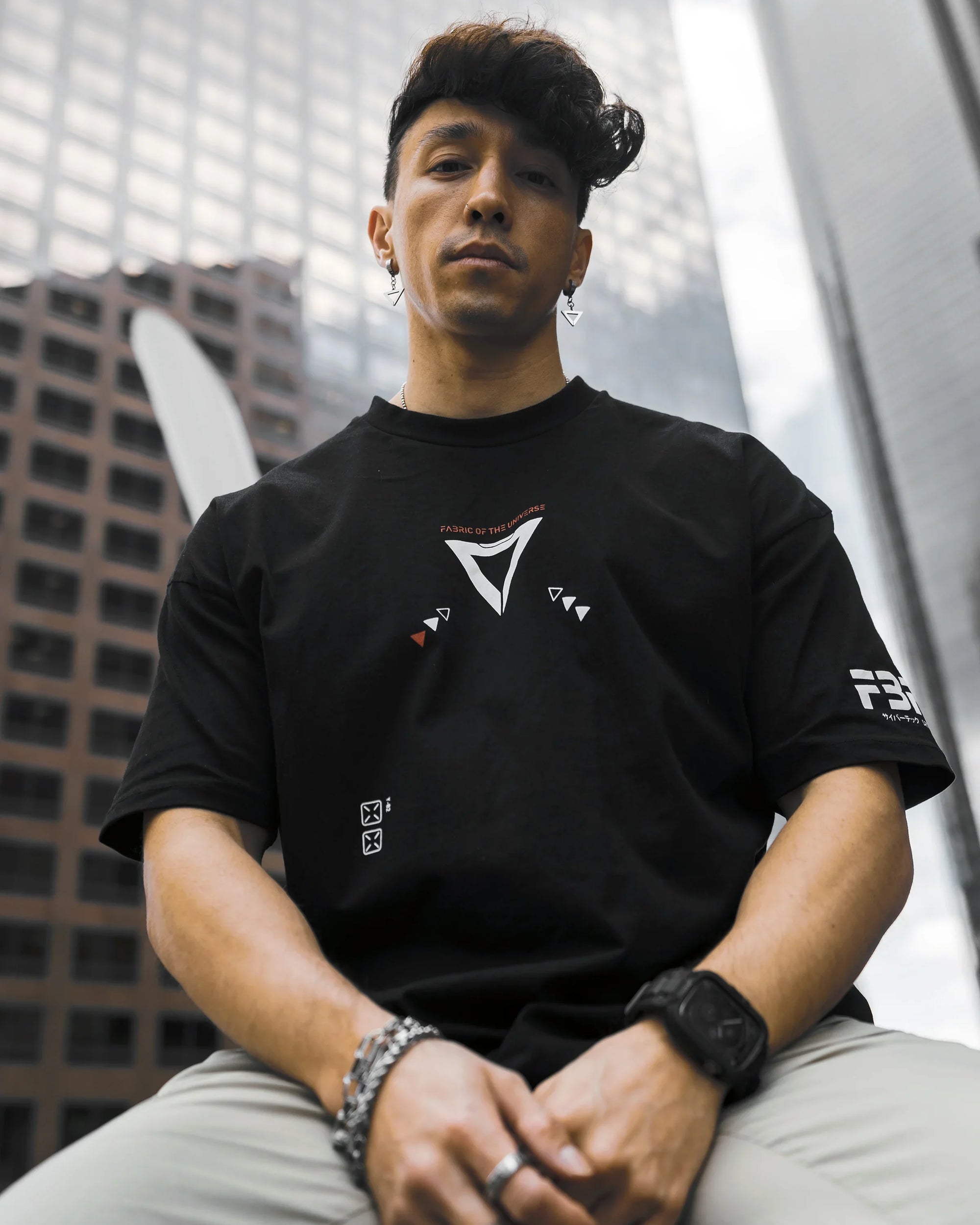 Tiger-22 Black Oversized Short Sleeve T - Fabric of the Universe