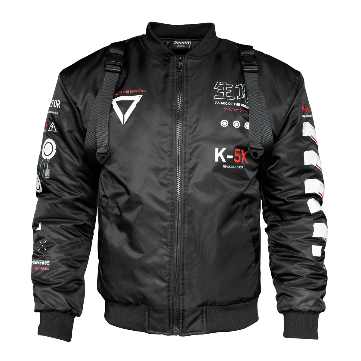 Kitsune-5X Black Bomber Jacket - Fabric of the Universe