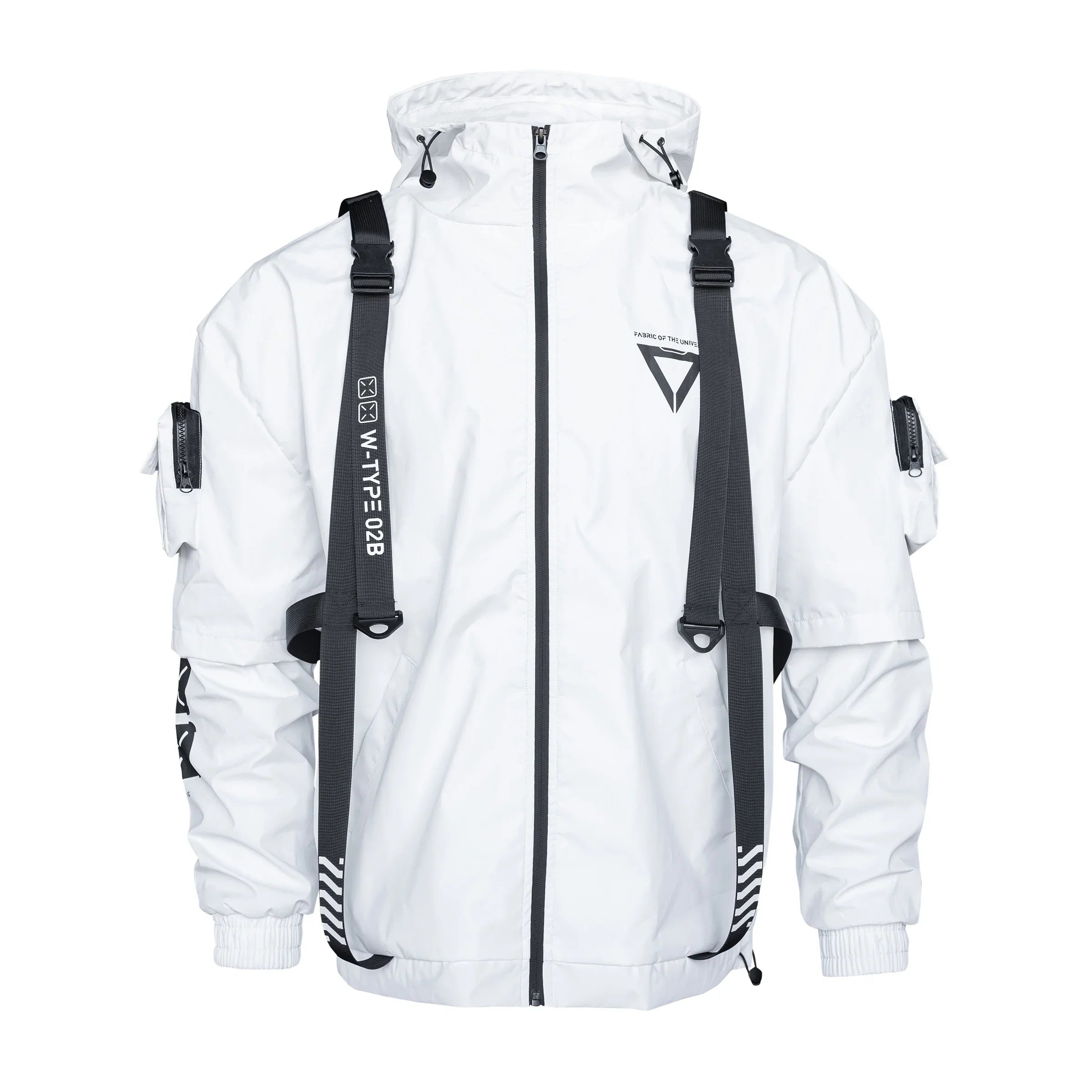 W-Type 02B White Windbreaker - Fabric of the Universe