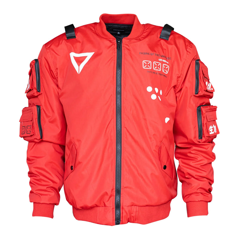 XB-03 Red Bomber Jacket - Fabric of the Universe